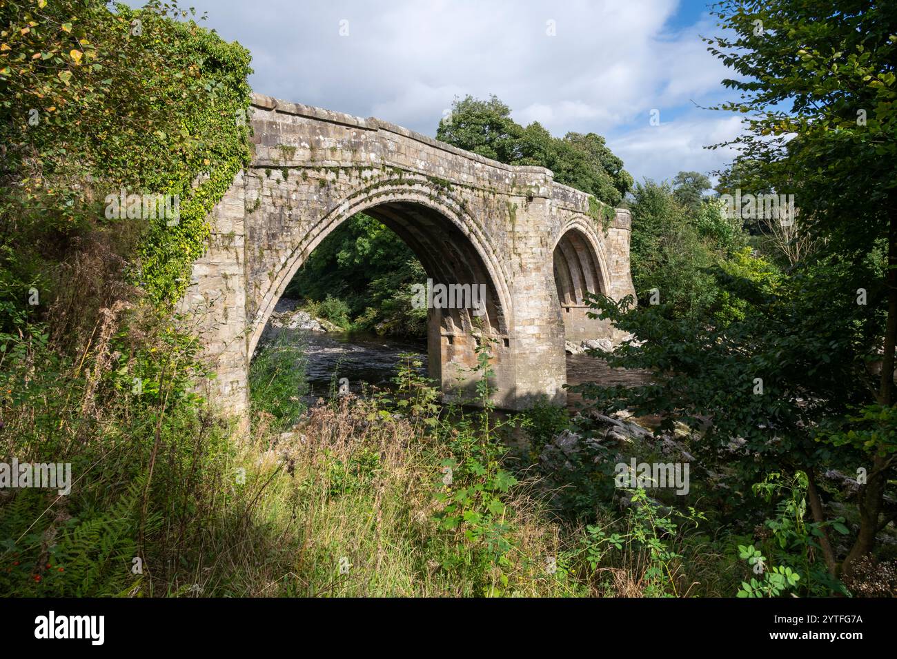 Devil's Bridge, Kirkby Lonsdale, Cumbria, England. A famous old stone ...
