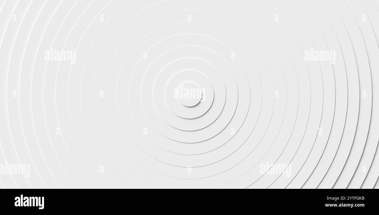 Offset white concentric rings or circles background wallpaper banner ...