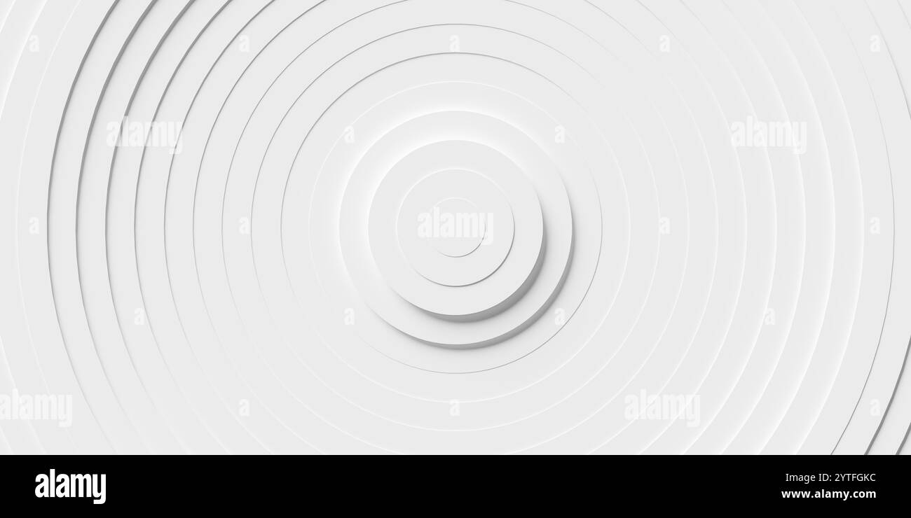 Wave shaped offset white concentric rings or circles background ...