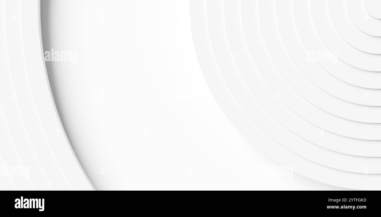 Concentric linear offset white rings or circles steps lit from top ...