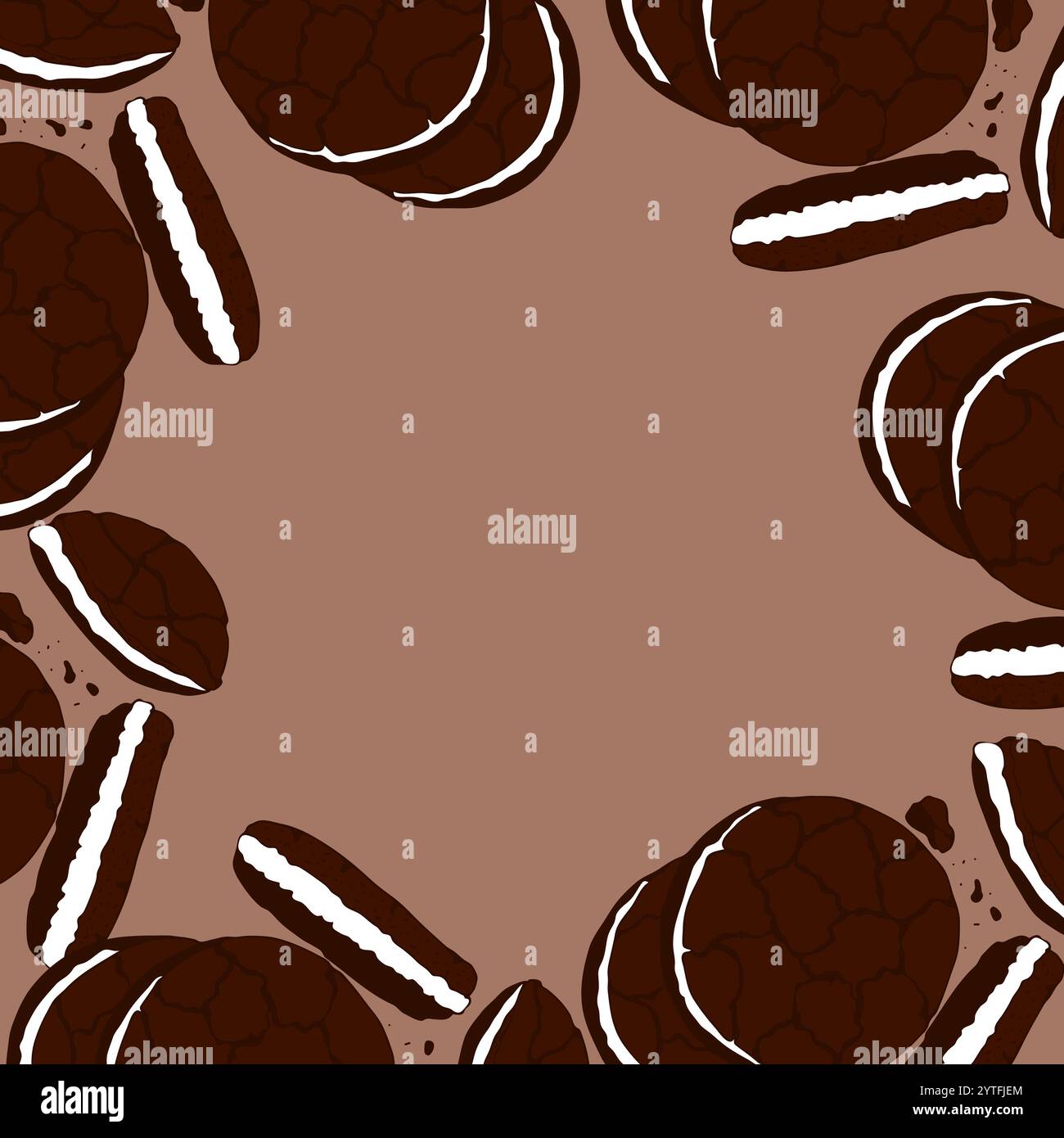 Cookie frame, poster with mocha mousse color background, template ...