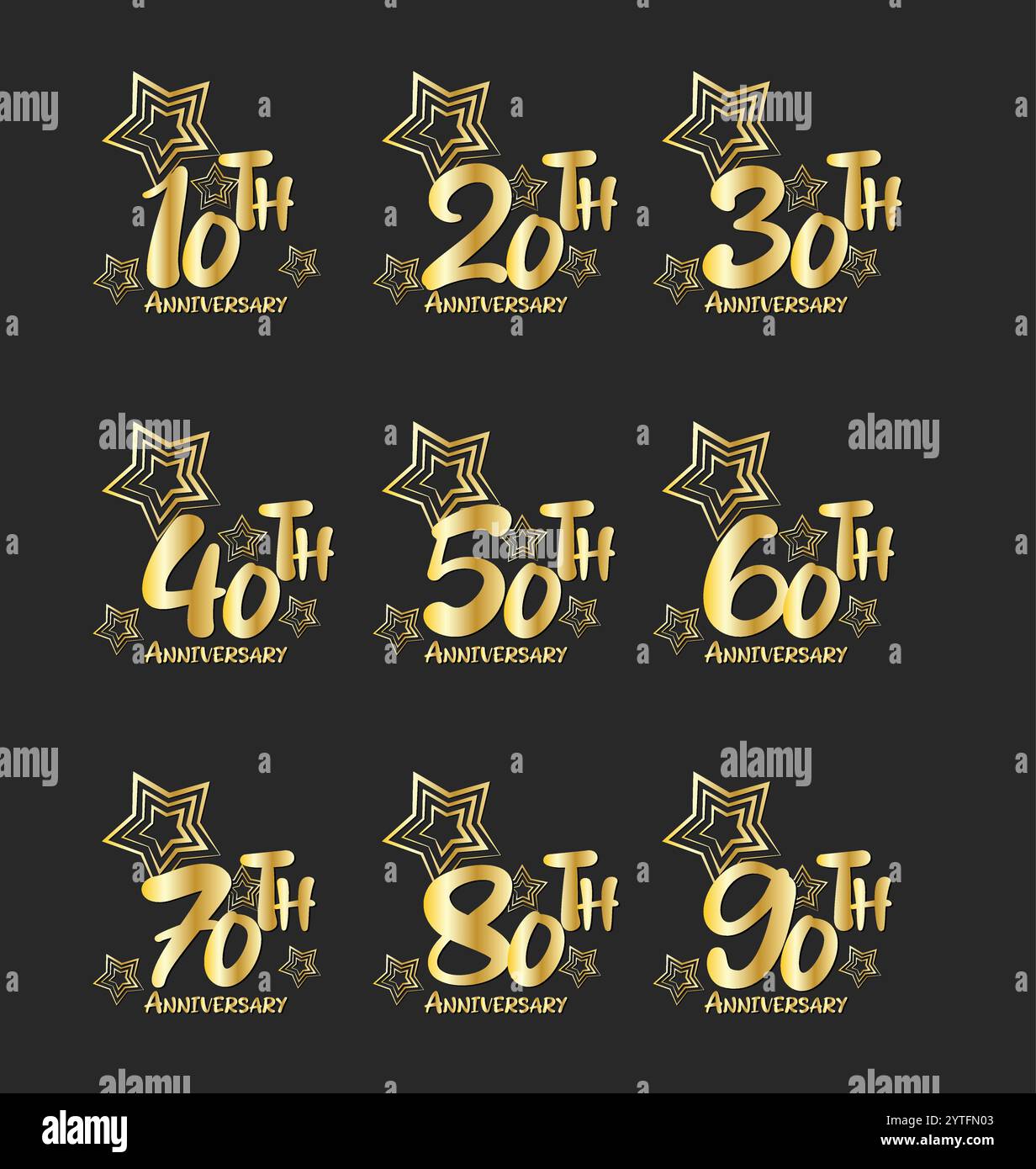 Stars 10th anniversary Stock Vector Images - Alamy
