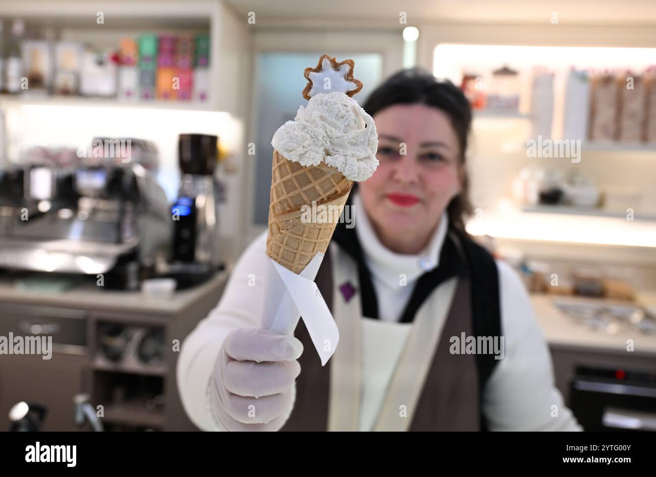 Bad Homburg, Germany. 07th Dec, 2024. Rosella De Beni, who runs the ice ...