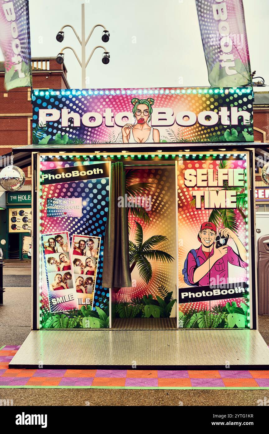 Photo booth on Blackpool Promenade Stock Photo - Alamy