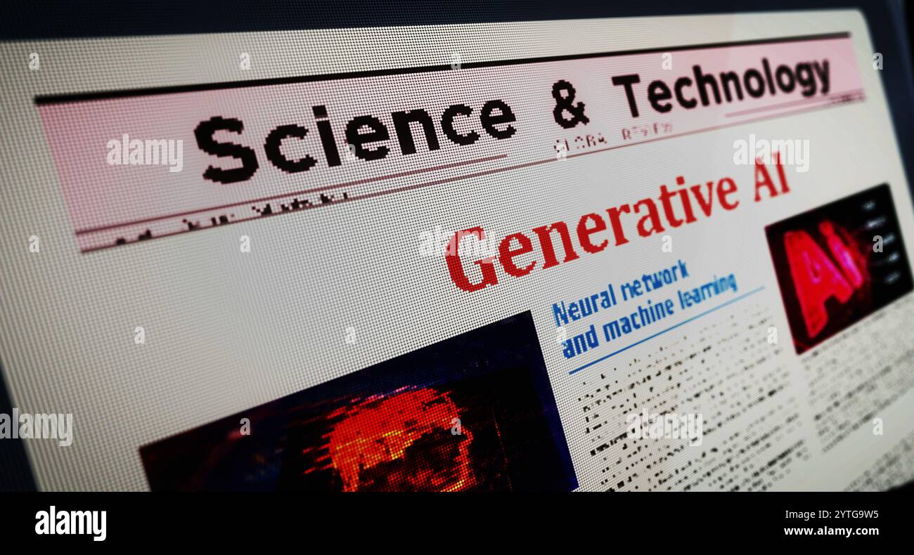 Generative AI artificial intelligence daily newspaper reading on mobile ...