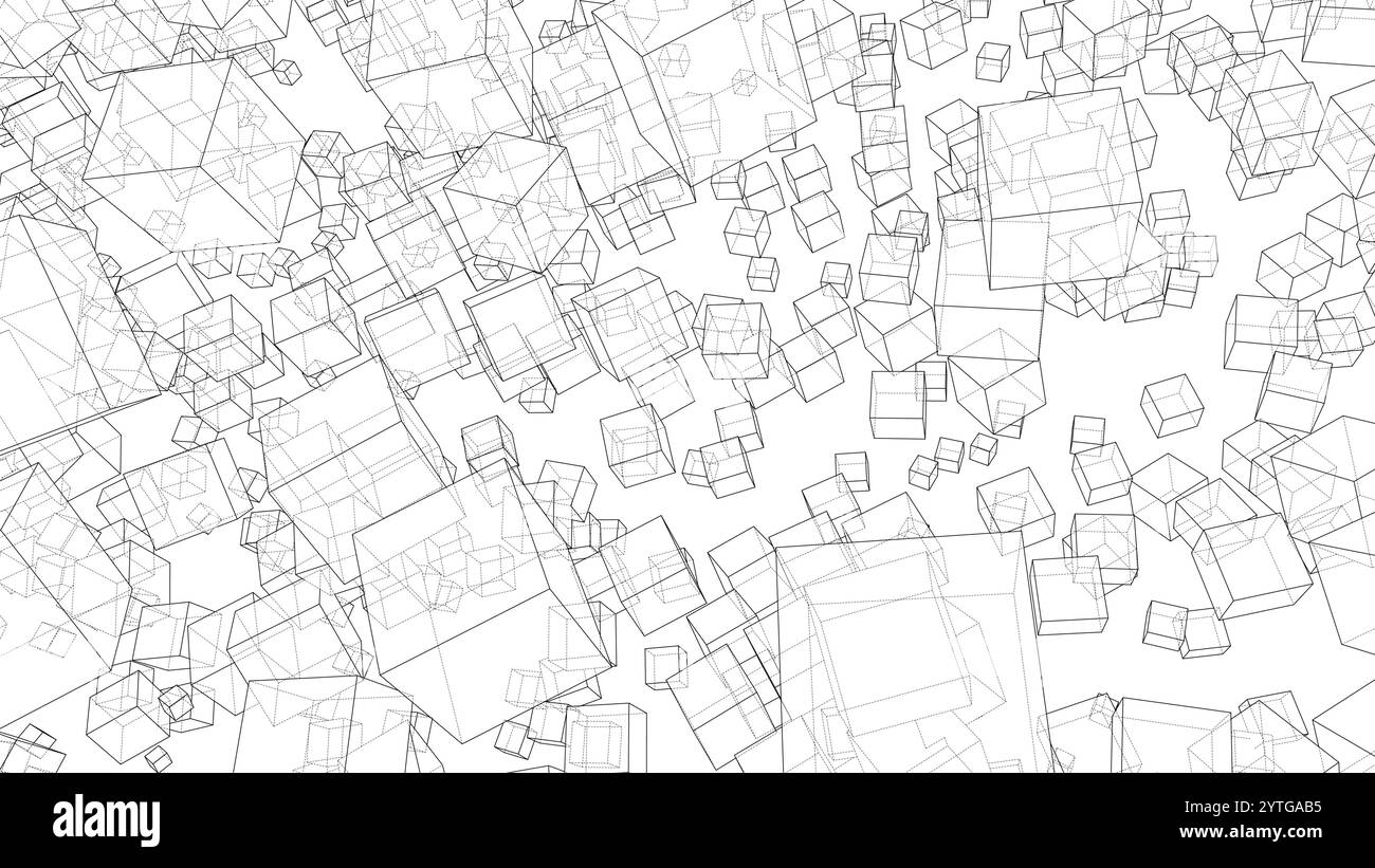 Wireframe Boxes. Sketch style Stock Vector Image & Art - Alamy