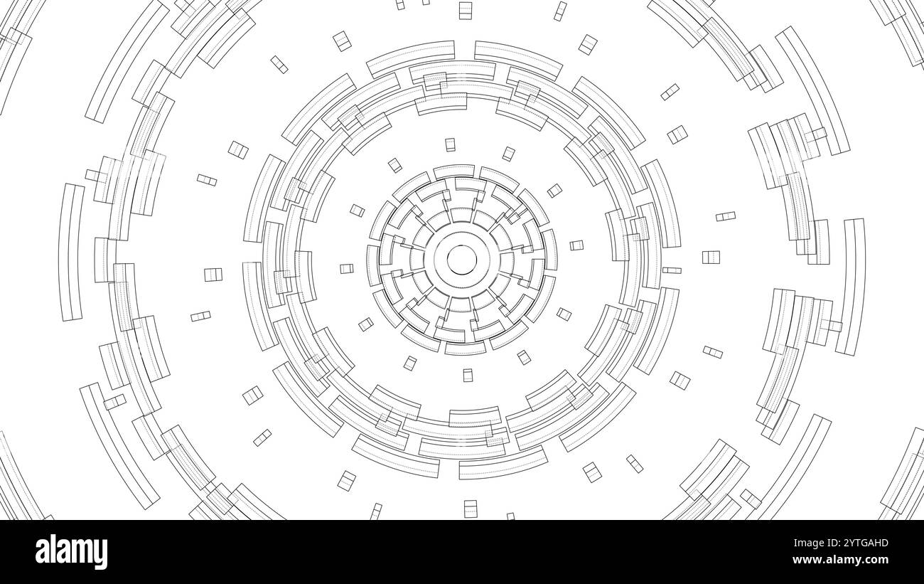 3D circular pattern. Style wireframe model Stock Vector Image & Art - Alamy