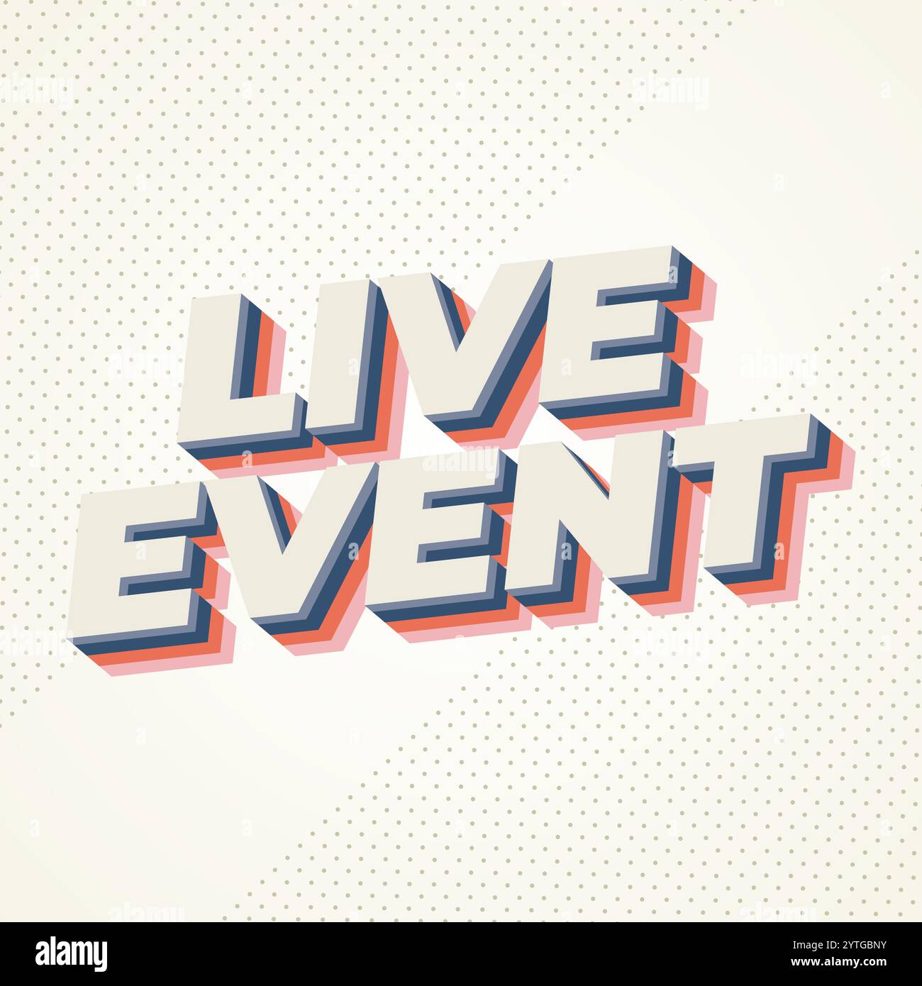 Live event. Text effect design in bold fonts with 3D effect. retro ...