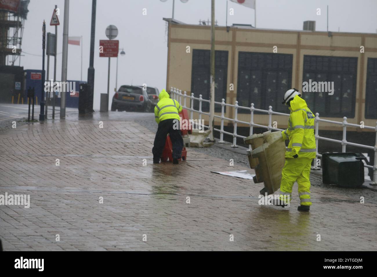 Aberystwyth Wales UK weather December 7th 2024 storm DARRAGH batters ...