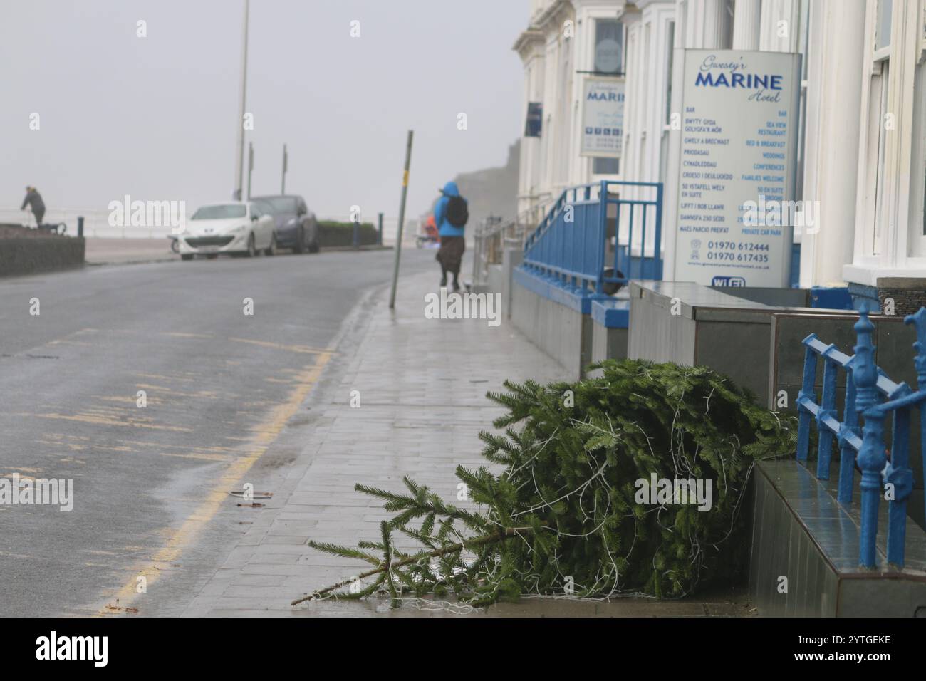 Aberystwyth Wales UK weather December 7th 2024 storm DARRAGH batters ...