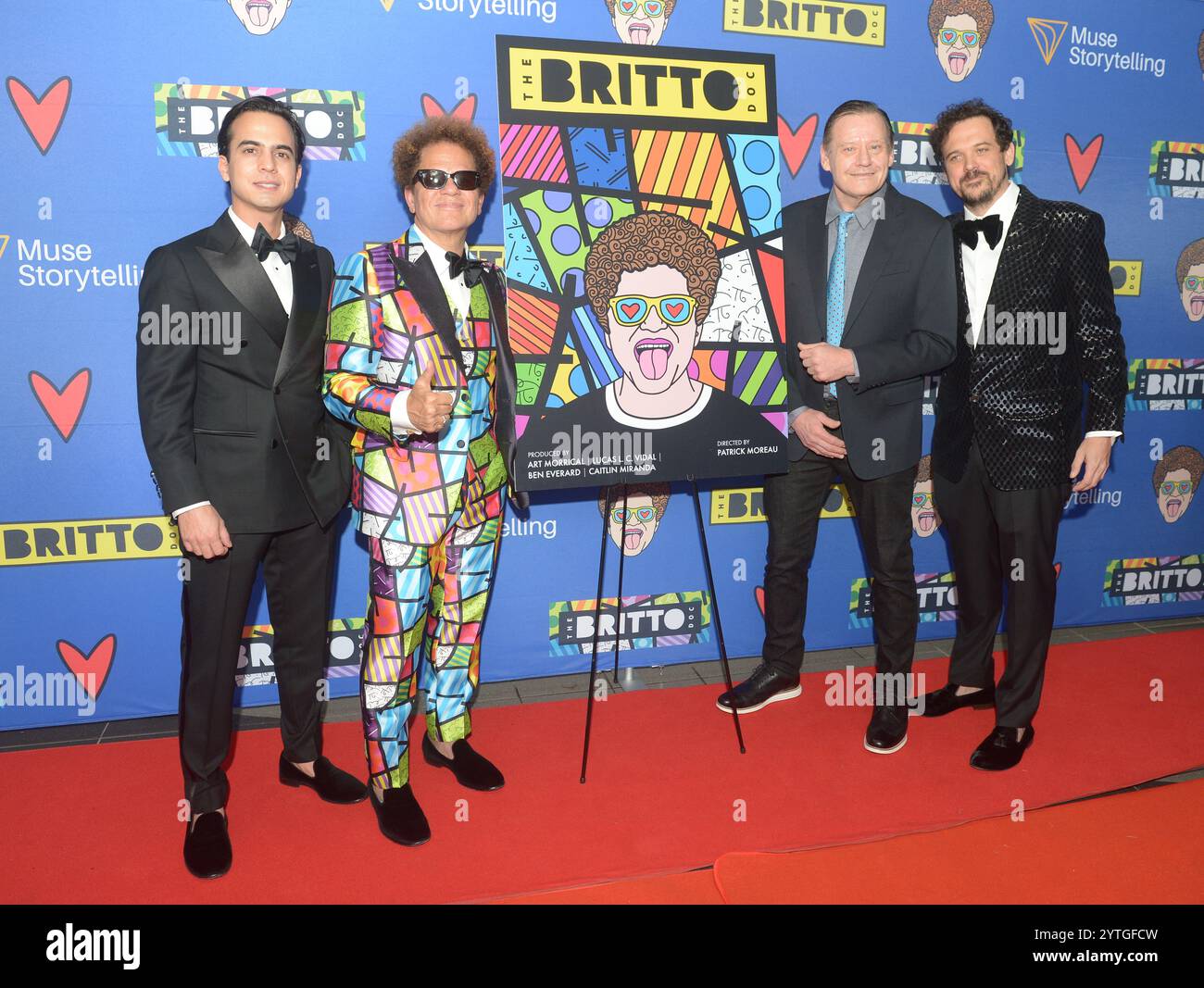 MIAMI BEACH, FLORIDA - DECEMBER 05: Lucas Vidal, Artist Romero Britto ...