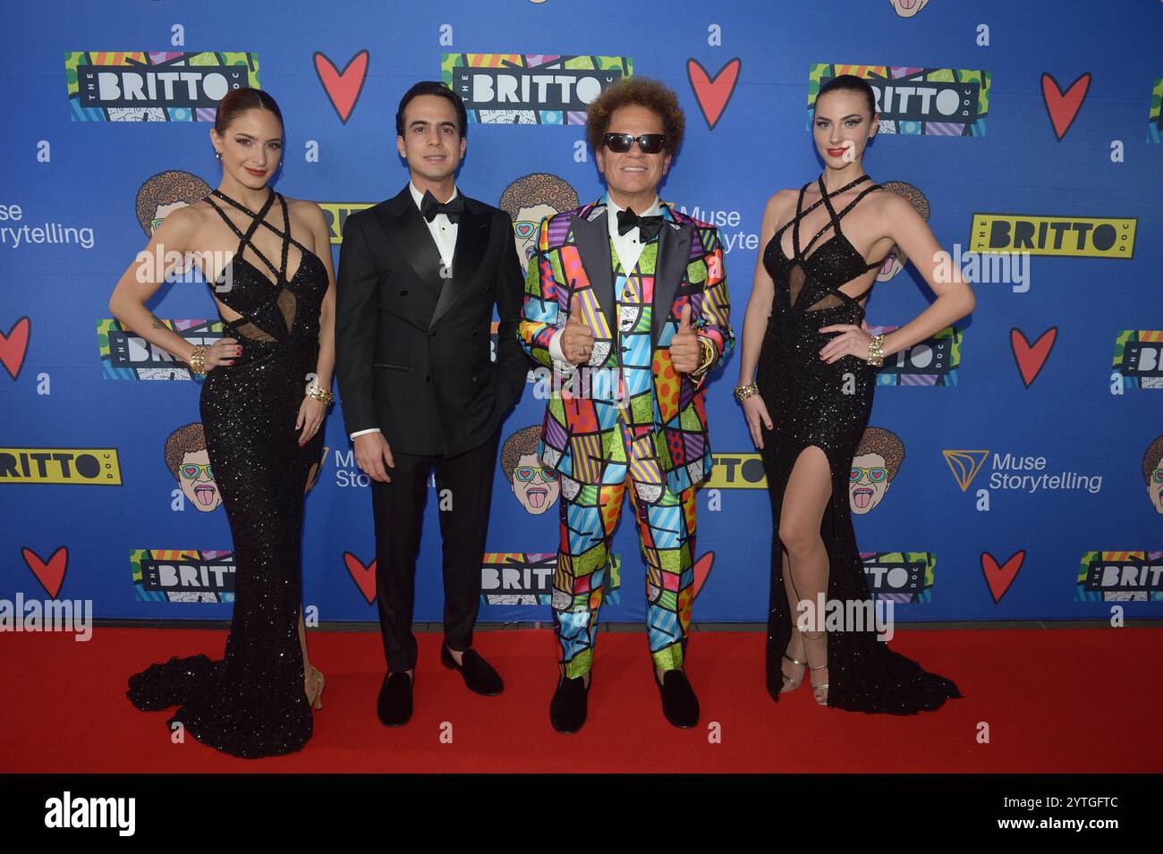MIAMI BEACH, FLORIDA - DECEMBER 05: Lucas Vidal, Artist Romero Britto ...