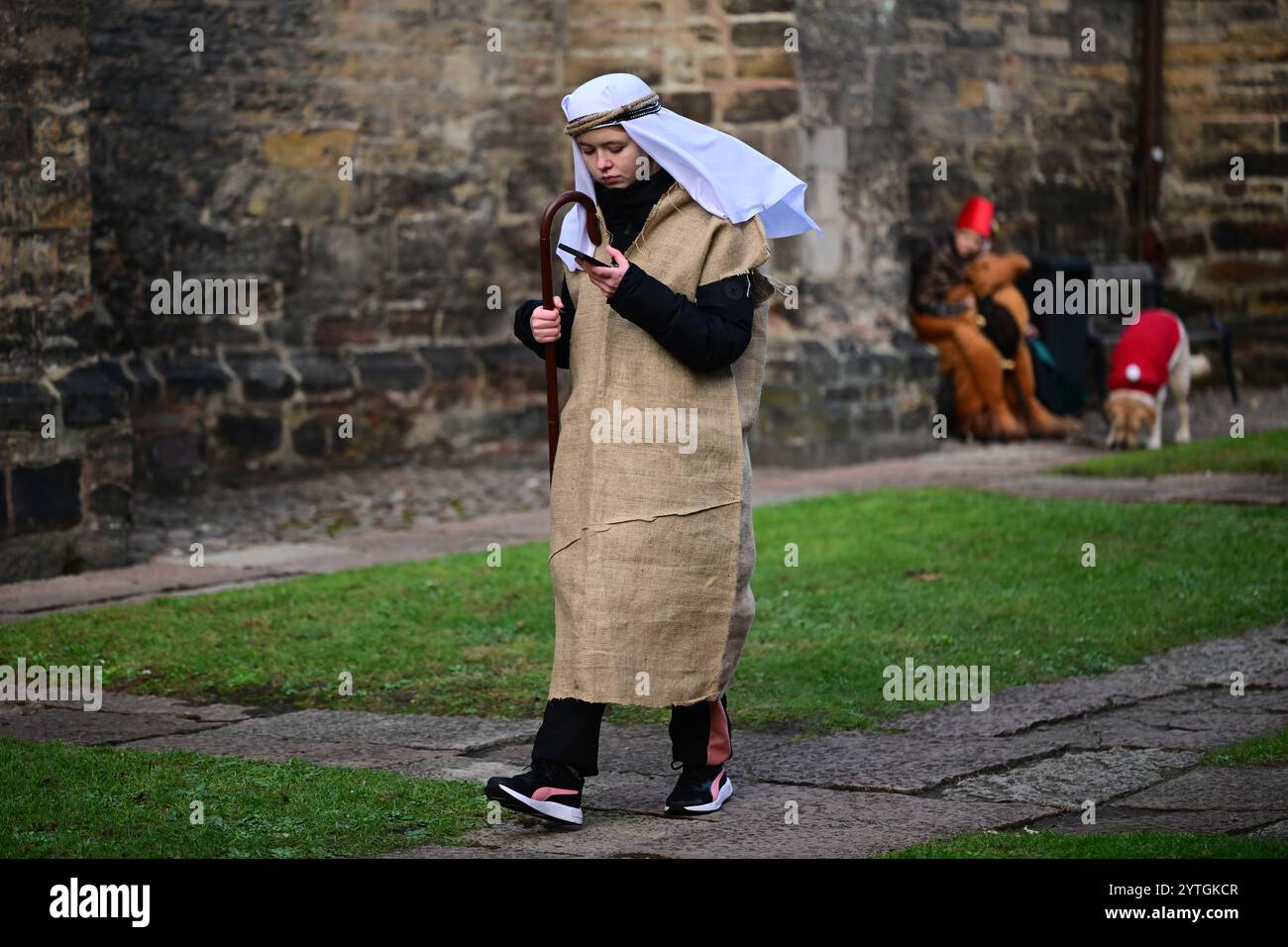 Helsingborg, Skåne, Sweden. December 1 2024. Christmas market. Church ...
