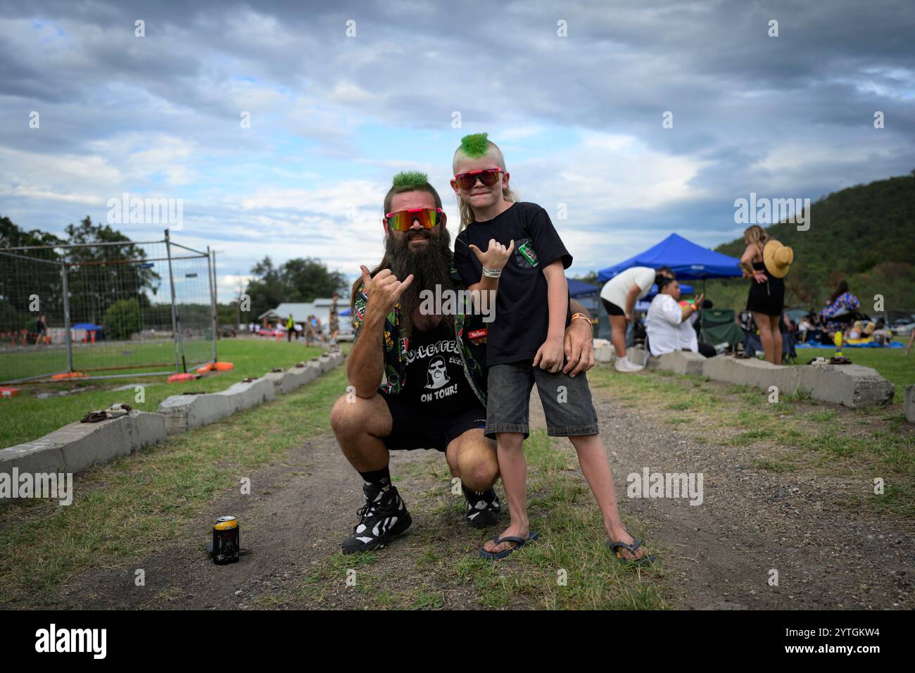 Two contestants, father and son seen posing for photos during the ...