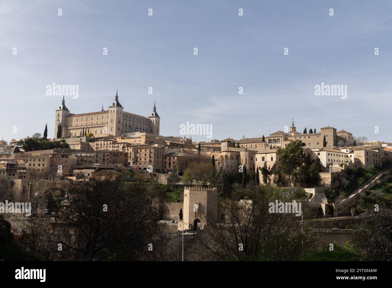 A panoramic view of the Alcázar de Toledo, standing proudly atop the ...