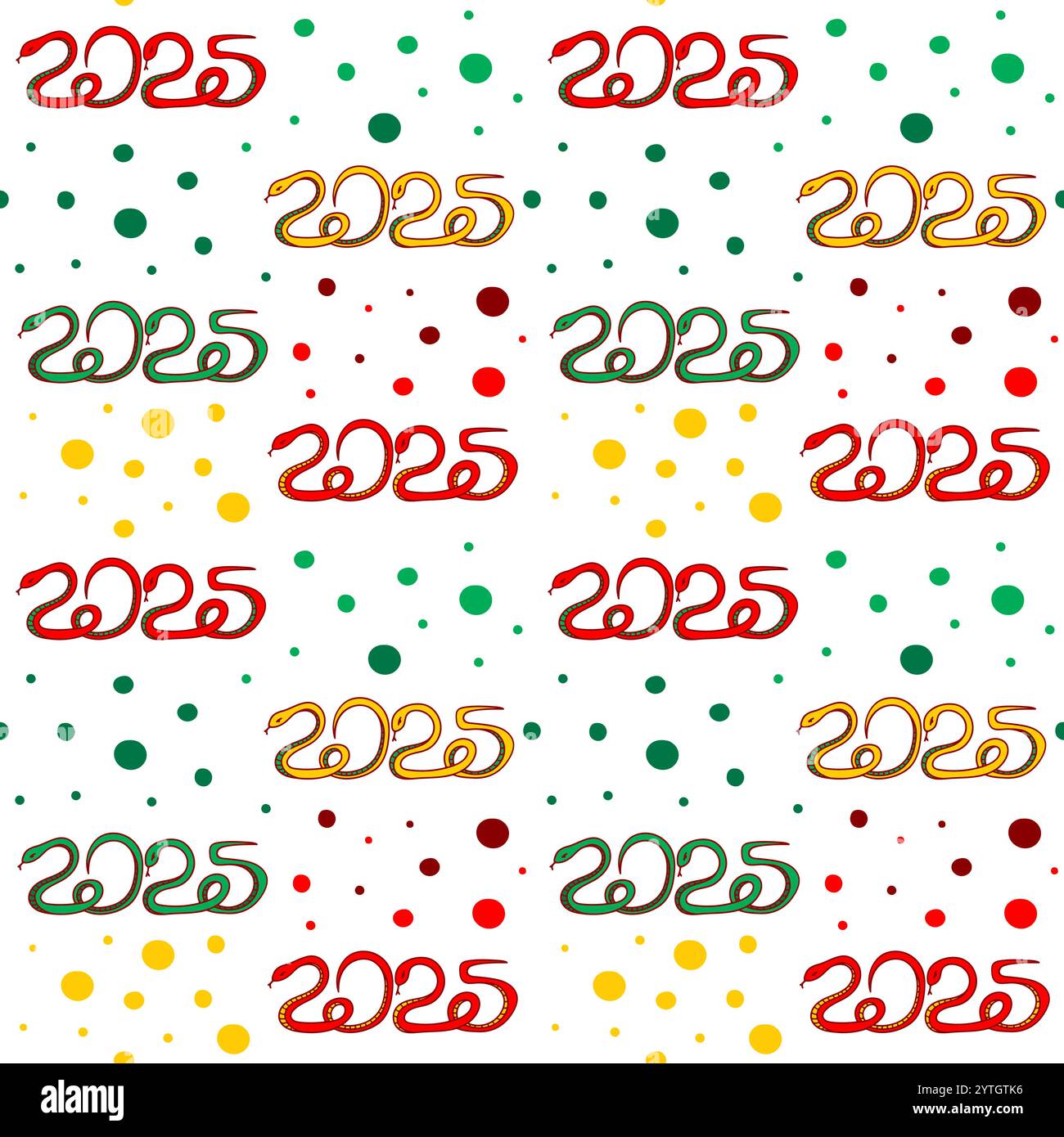 2025 Year of the Snake, Seamless Pattern, Chinese New Year Celebration ...