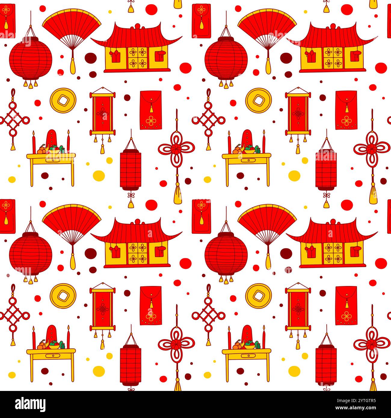Seamless Pattern, Chinese New Year Celebration paper. Lunar New Year ...