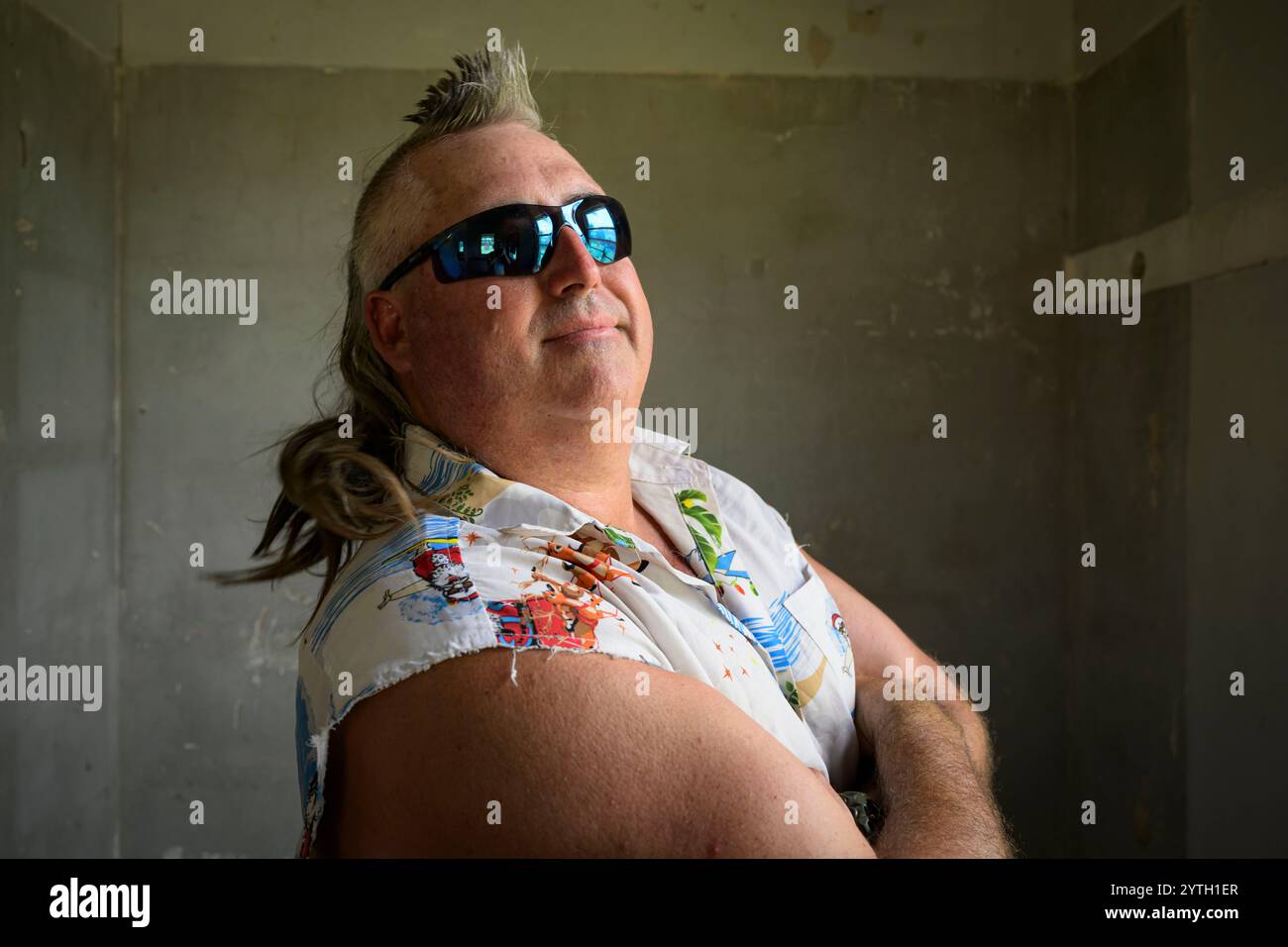 Contestant seen posing for photos during the Mullet Fest Grand Final ...