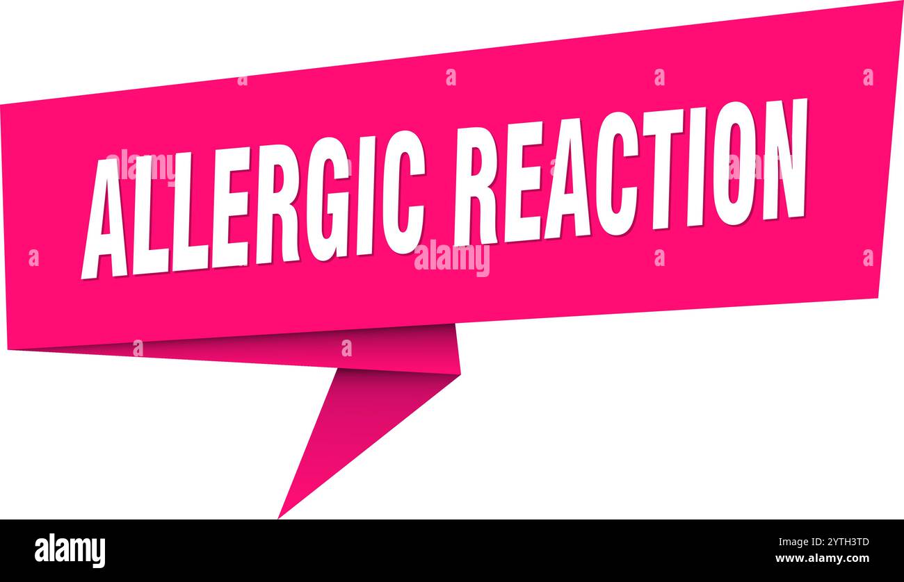 allergic reaction banner. allergic reaction speech bubble, label ...