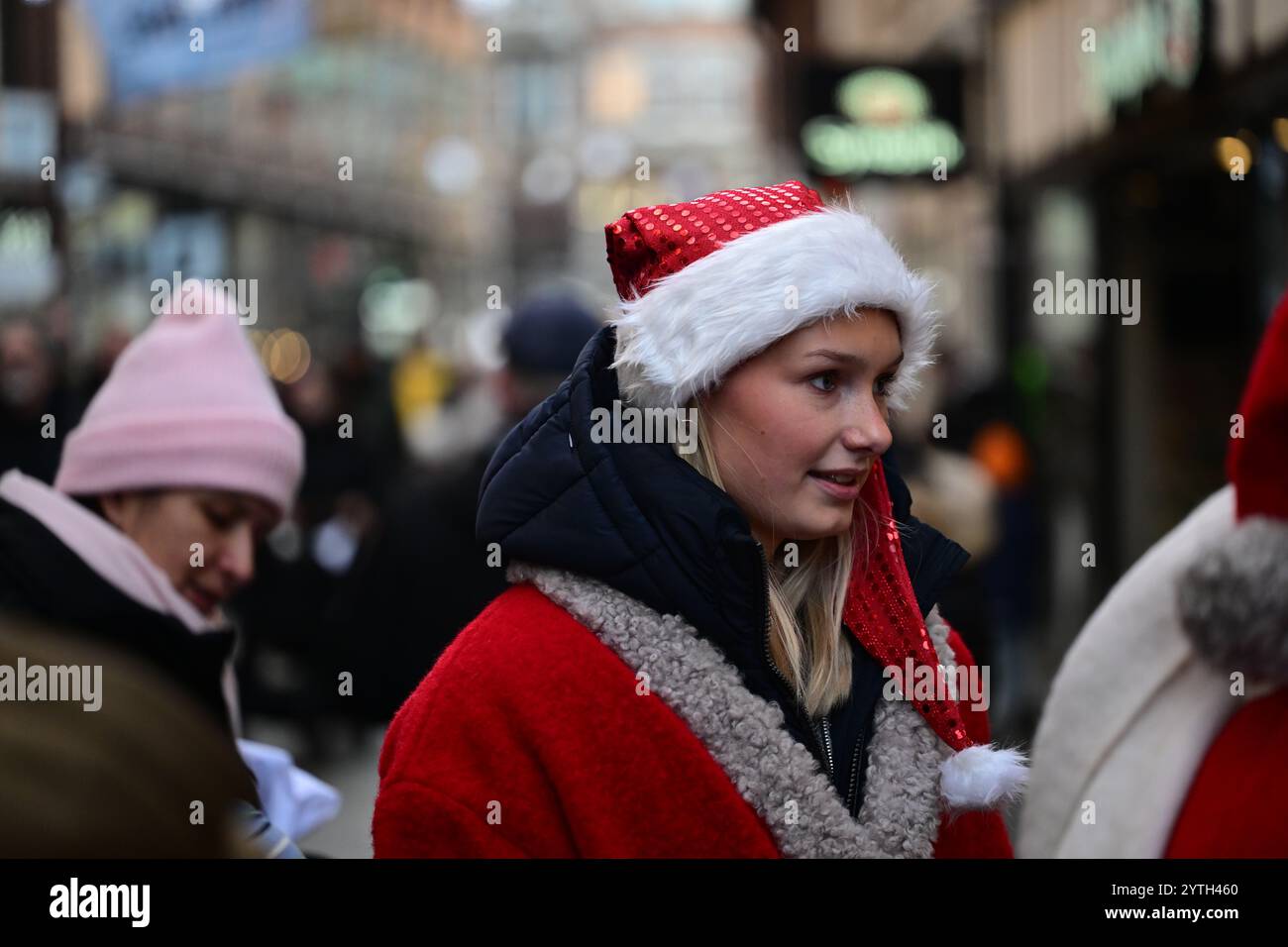 Helsingborg, Skåne, Sweden. December 1 2024. Christmas market. People ...