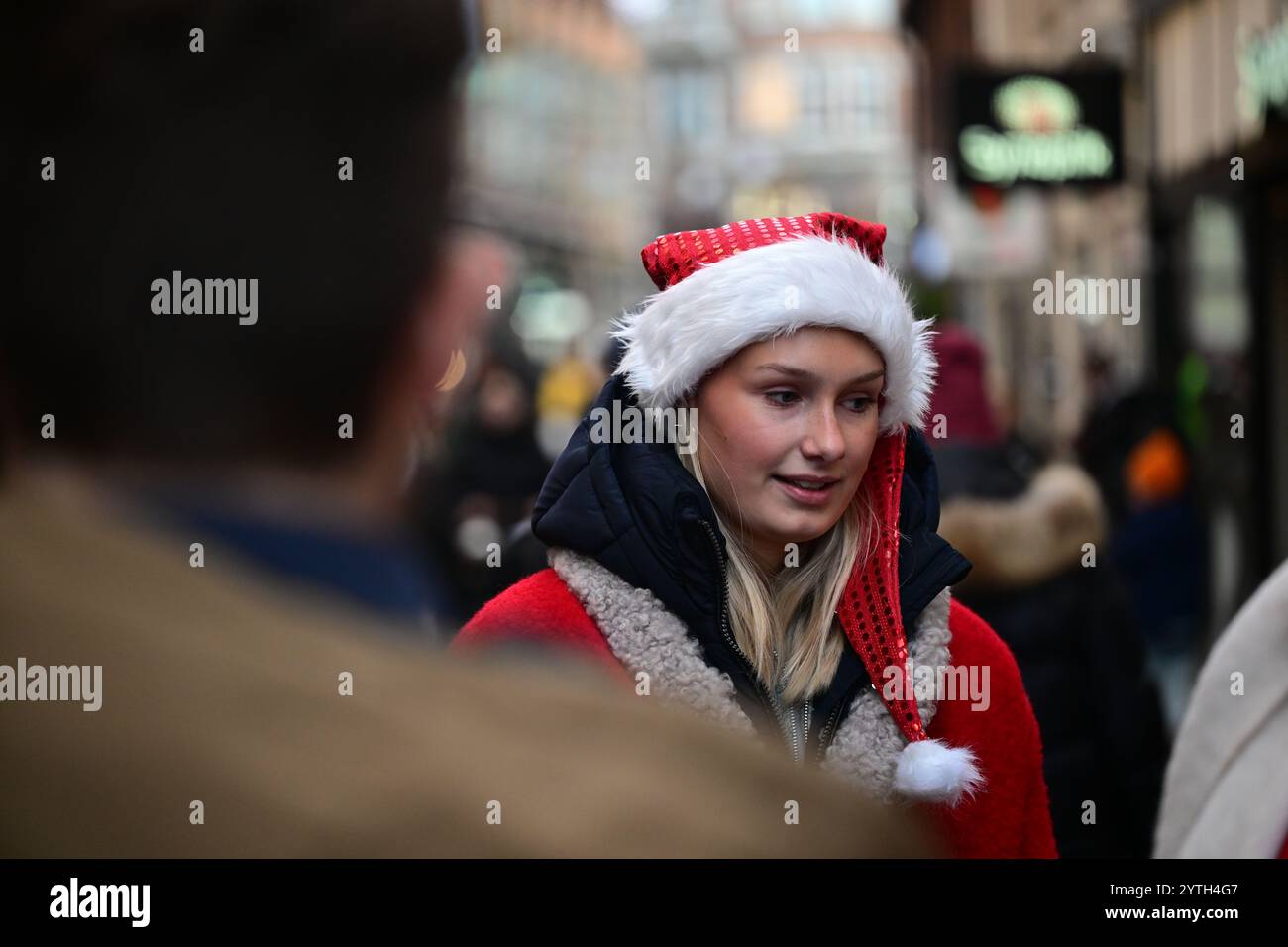 Helsingborg, Skåne, Sweden. December 1 2024. Christmas market. People ...