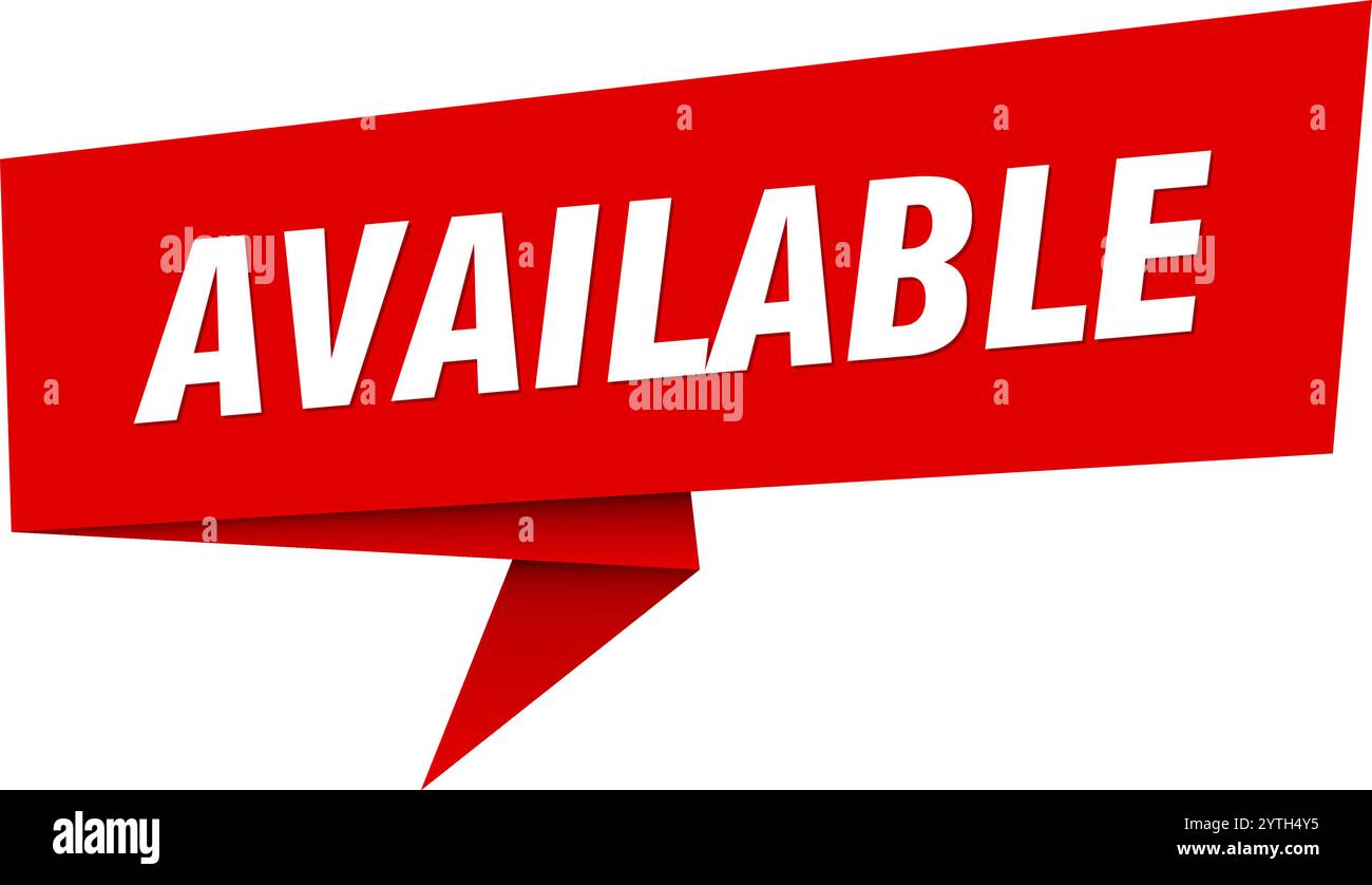 available banner. available speech bubble, label, sticker, ribbon, sign ...