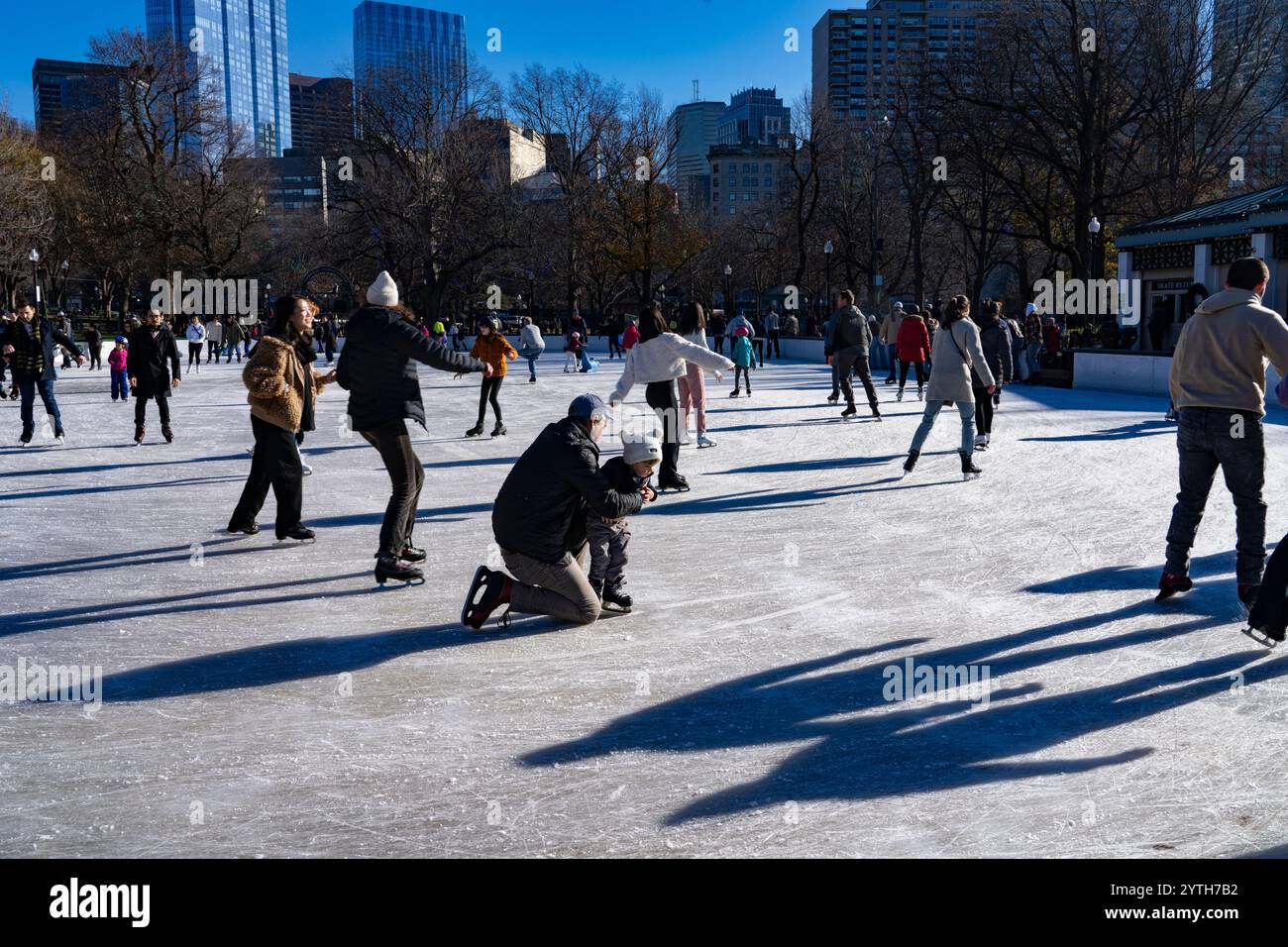 DECEMBER 2024, BOSTON, MA. - ice skating in Public Garden - outdoor ...