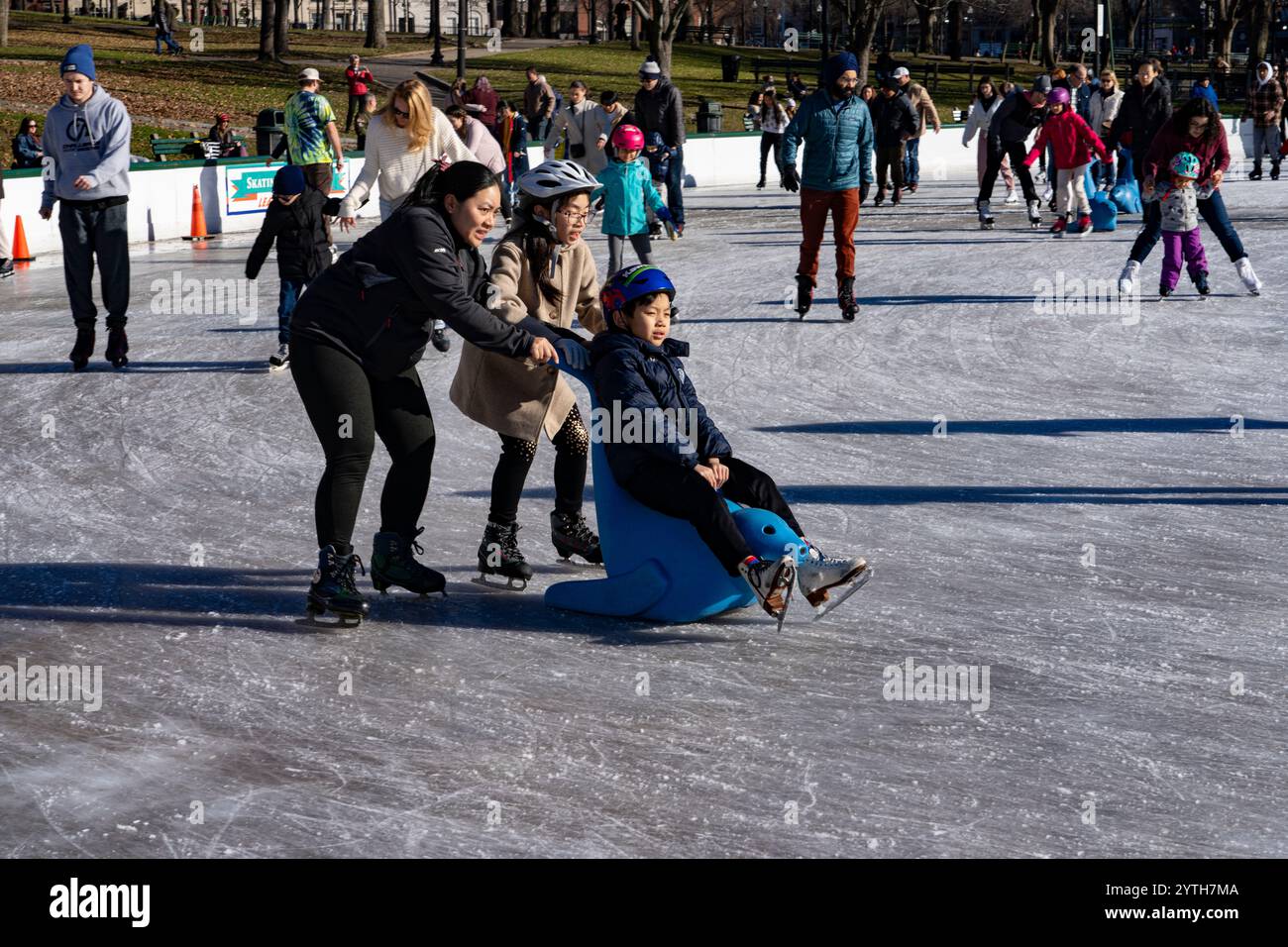 DECEMBER 2024, BOSTON, MA. - ice skating in Public Garden - outdoor ...