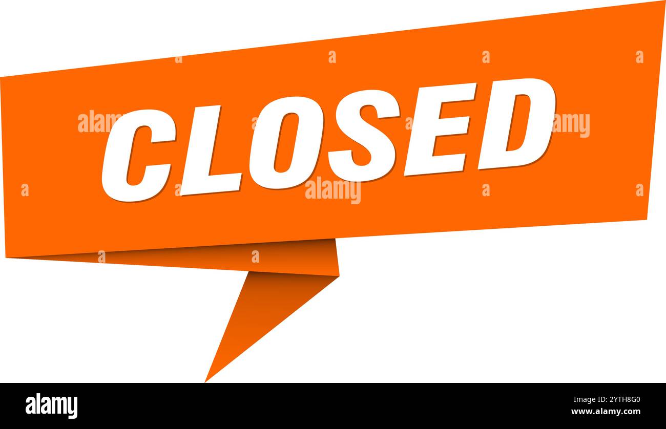 closed banner. closed speech bubble, label, sticker, ribbon, sign ...