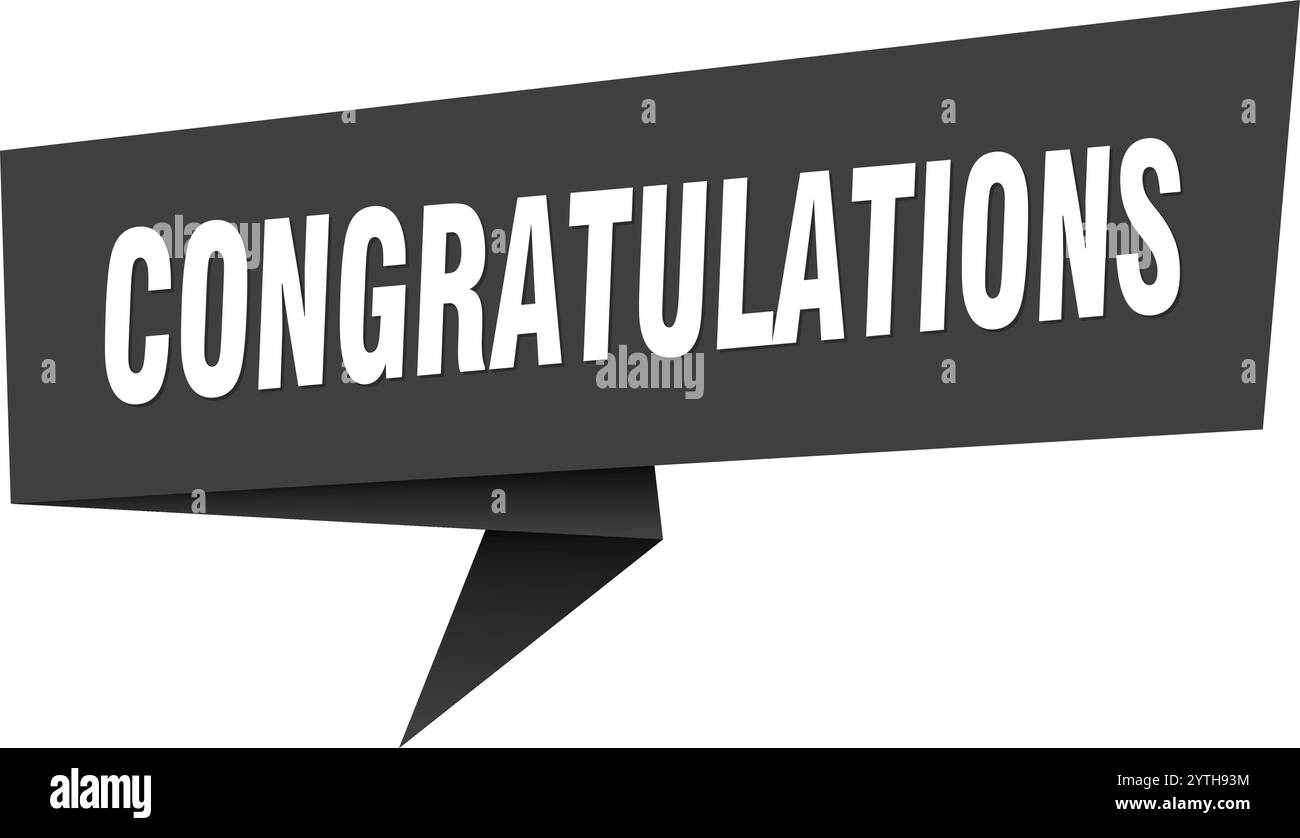 congratulations banner. congratulations speech bubble, label, sticker ...