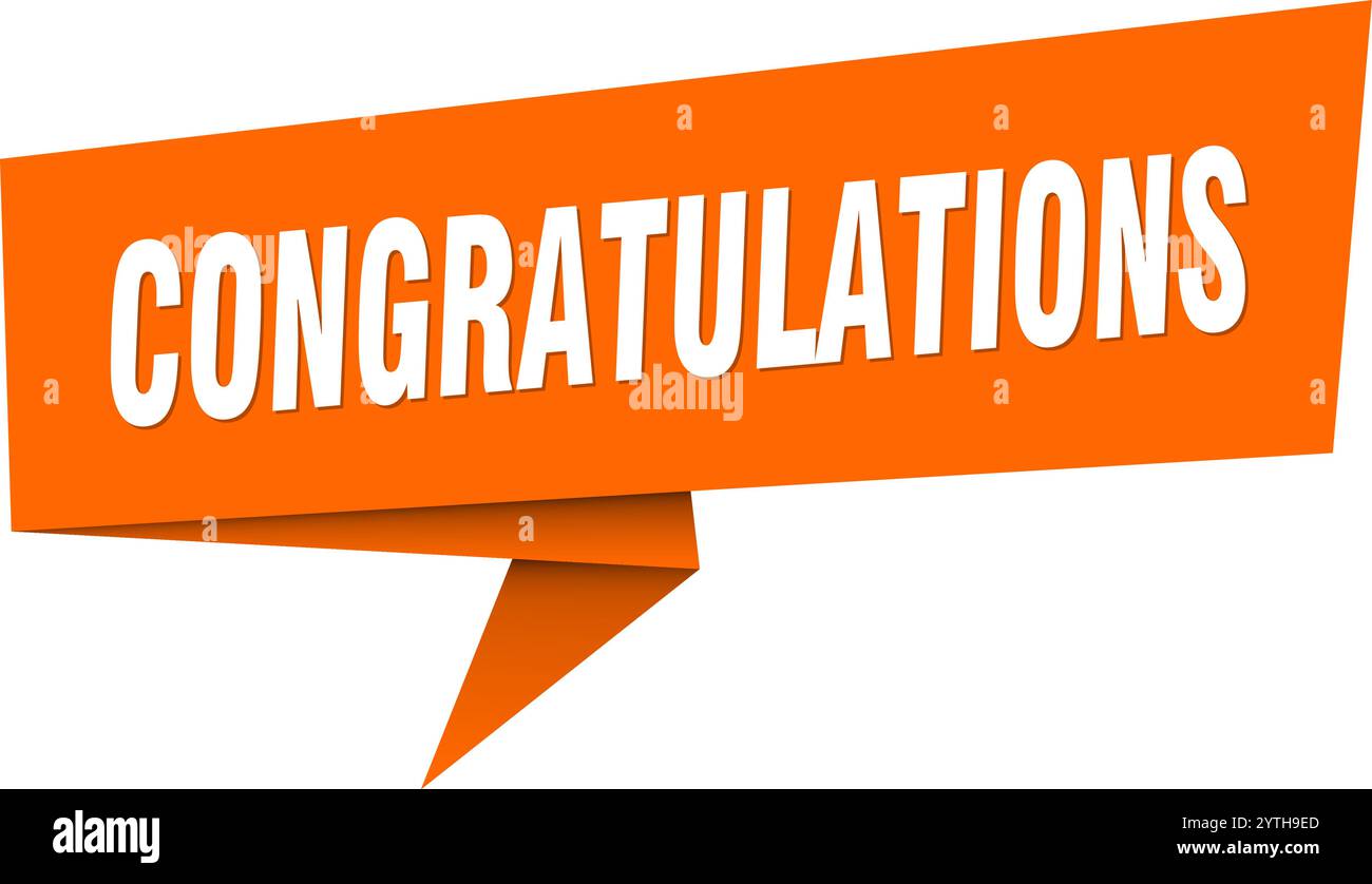 congratulations banner. congratulations speech bubble, label, sticker ...
