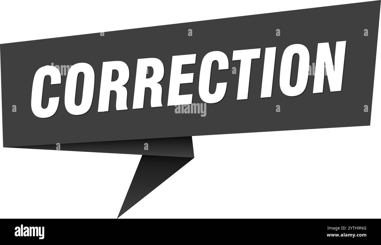 correction banner. correction speech bubble, label, sticker, ribbon ...