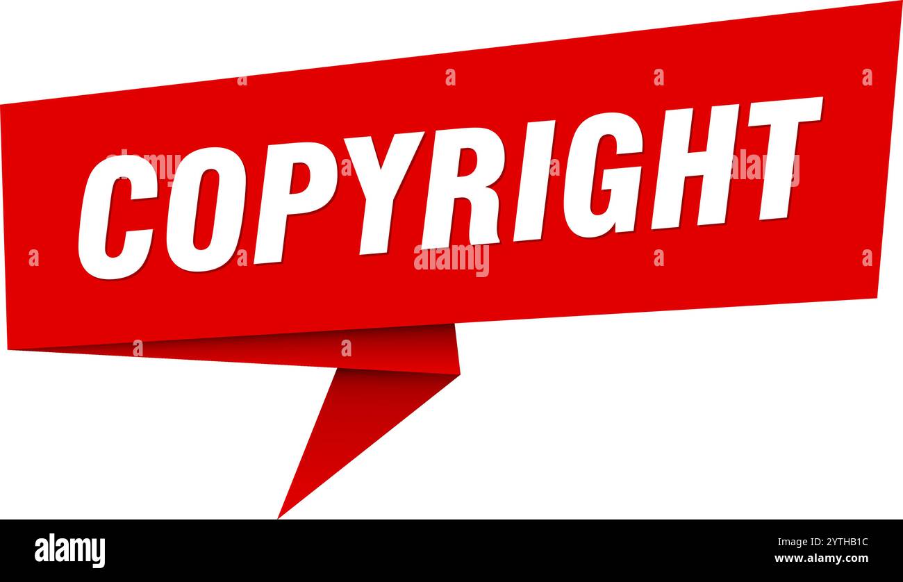 copyright banner. copyright speech bubble, label, sticker, ribbon, sign ...