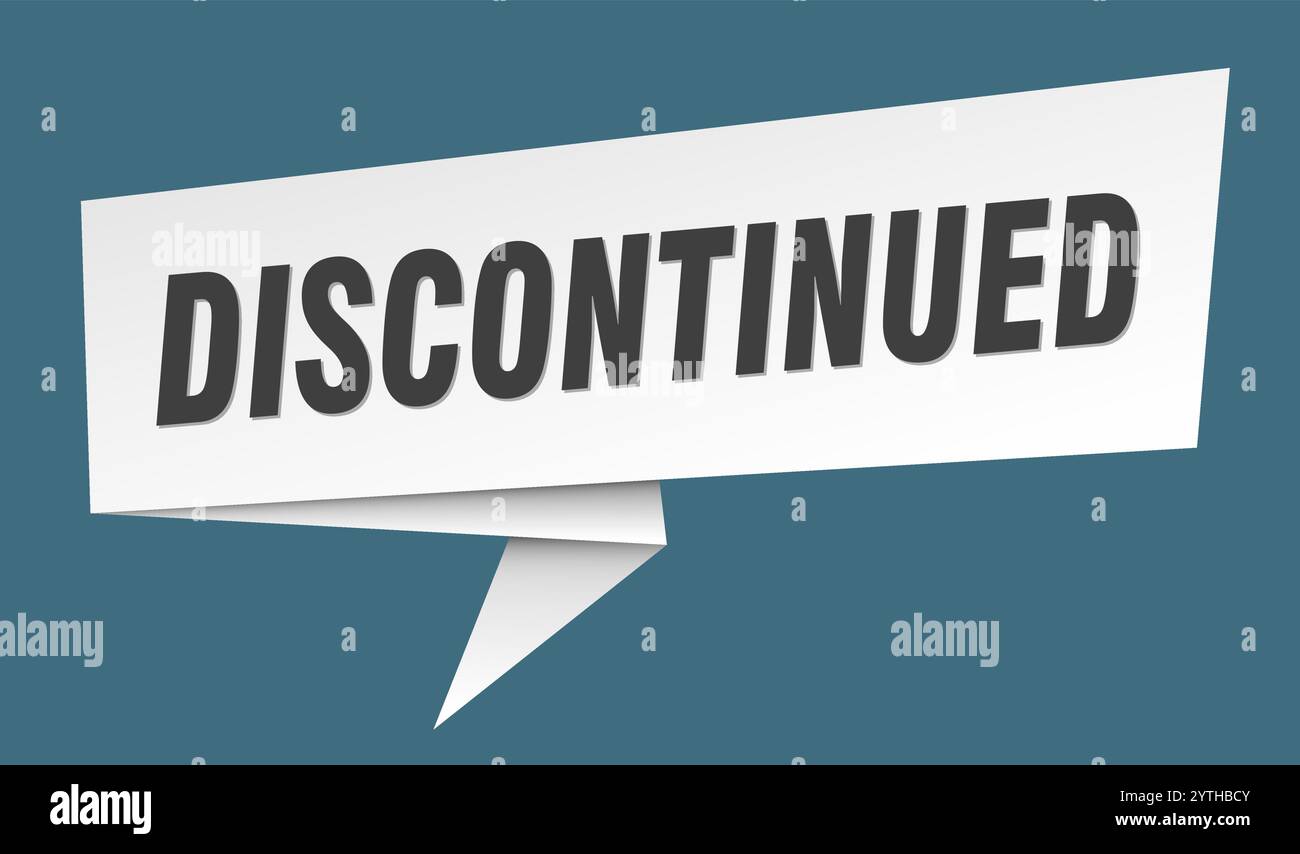 discontinued banner. discontinued speech bubble, label, sticker, ribbon ...