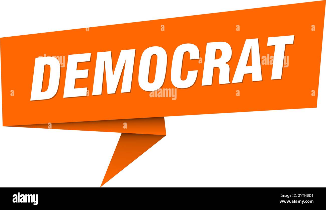 democrat banner. democrat speech bubble, label, sticker, ribbon, sign ...