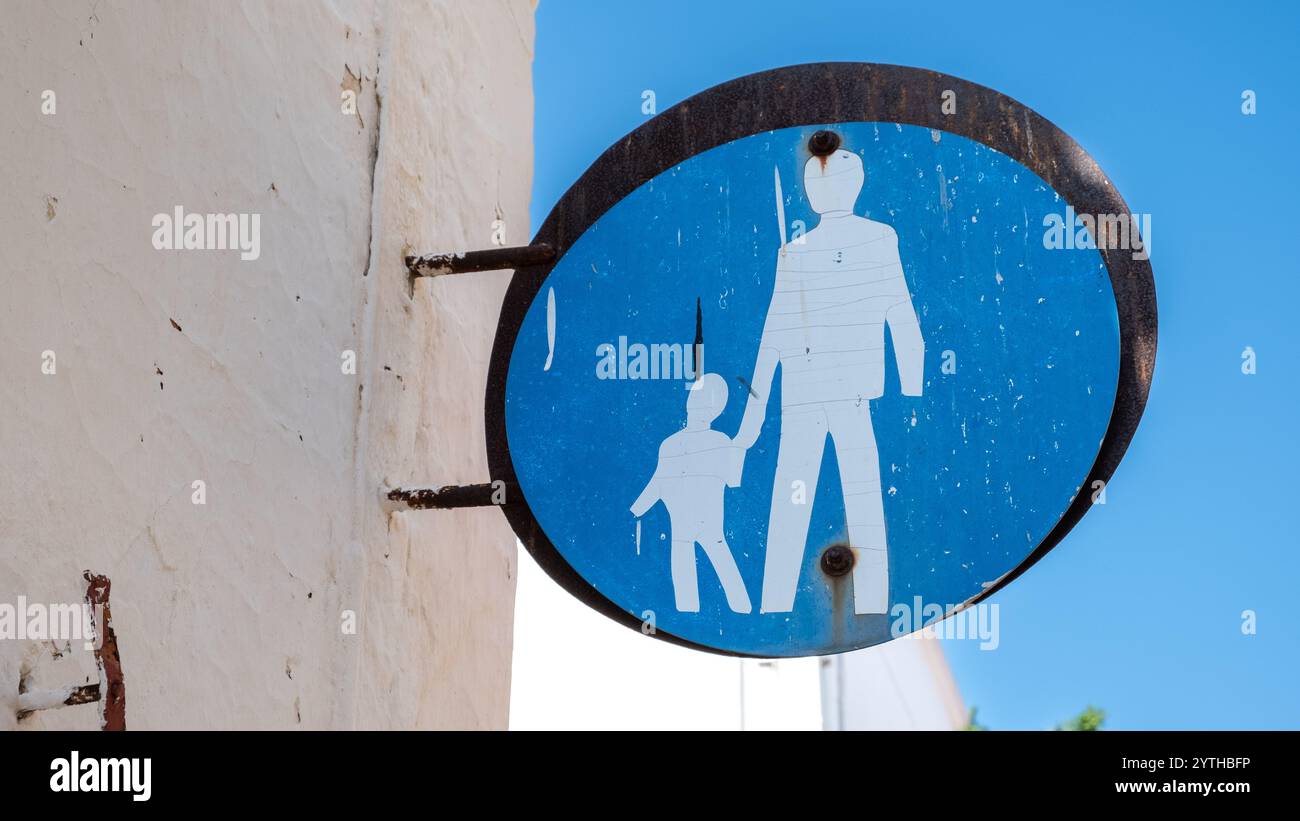 Old road signs in Rhodes town centre, Greece Stock Photo - Alamy