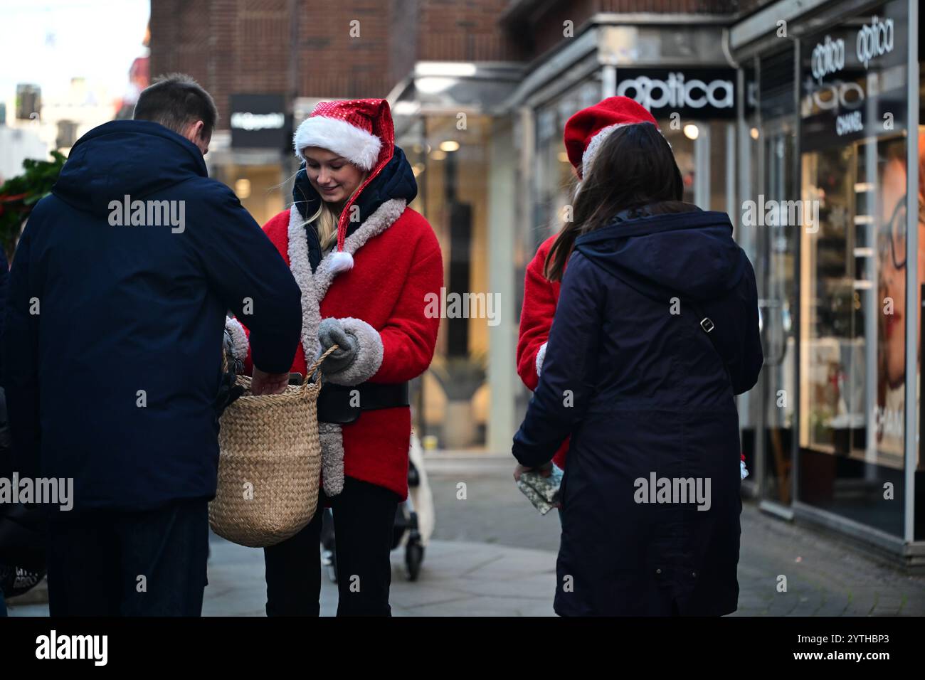 Helsingborg, Skåne, Sweden. December 1 2024. Christmas market. People ...