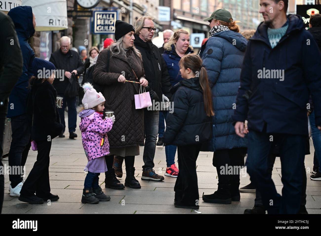 Helsingborg, Skåne, Sweden. December 1 2024. Christmas market. People ...
