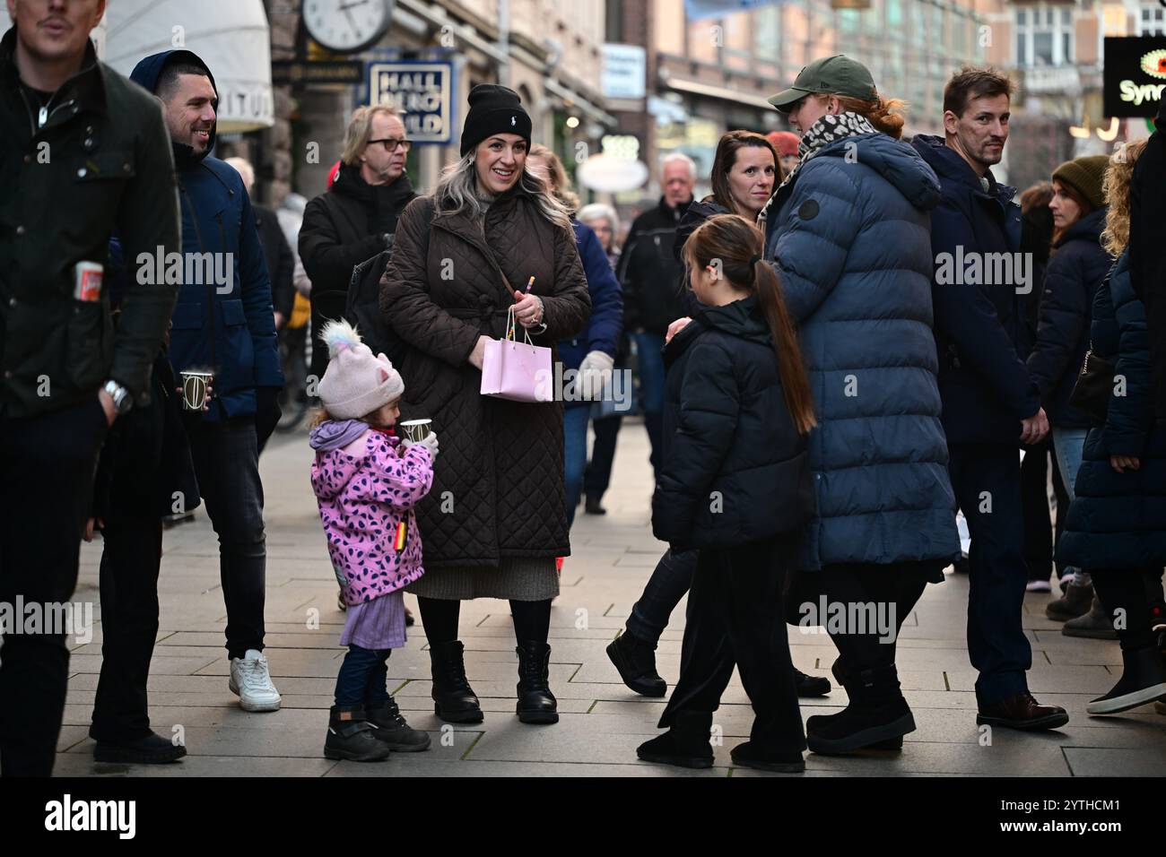 Helsingborg, Skåne, Sweden. December 1 2024. Christmas market. People ...