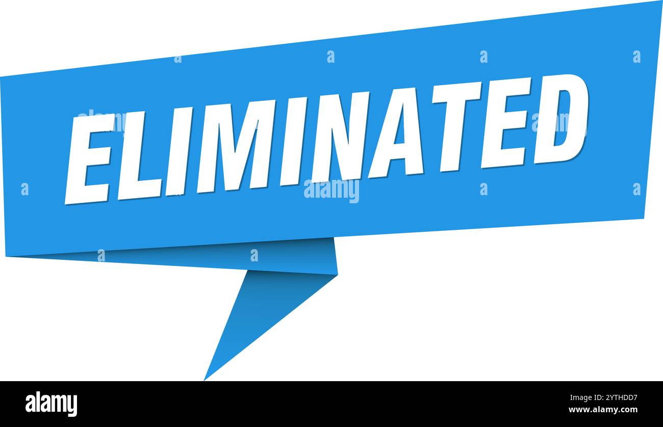 eliminated banner. eliminated speech bubble, label, sticker, ribbon ...