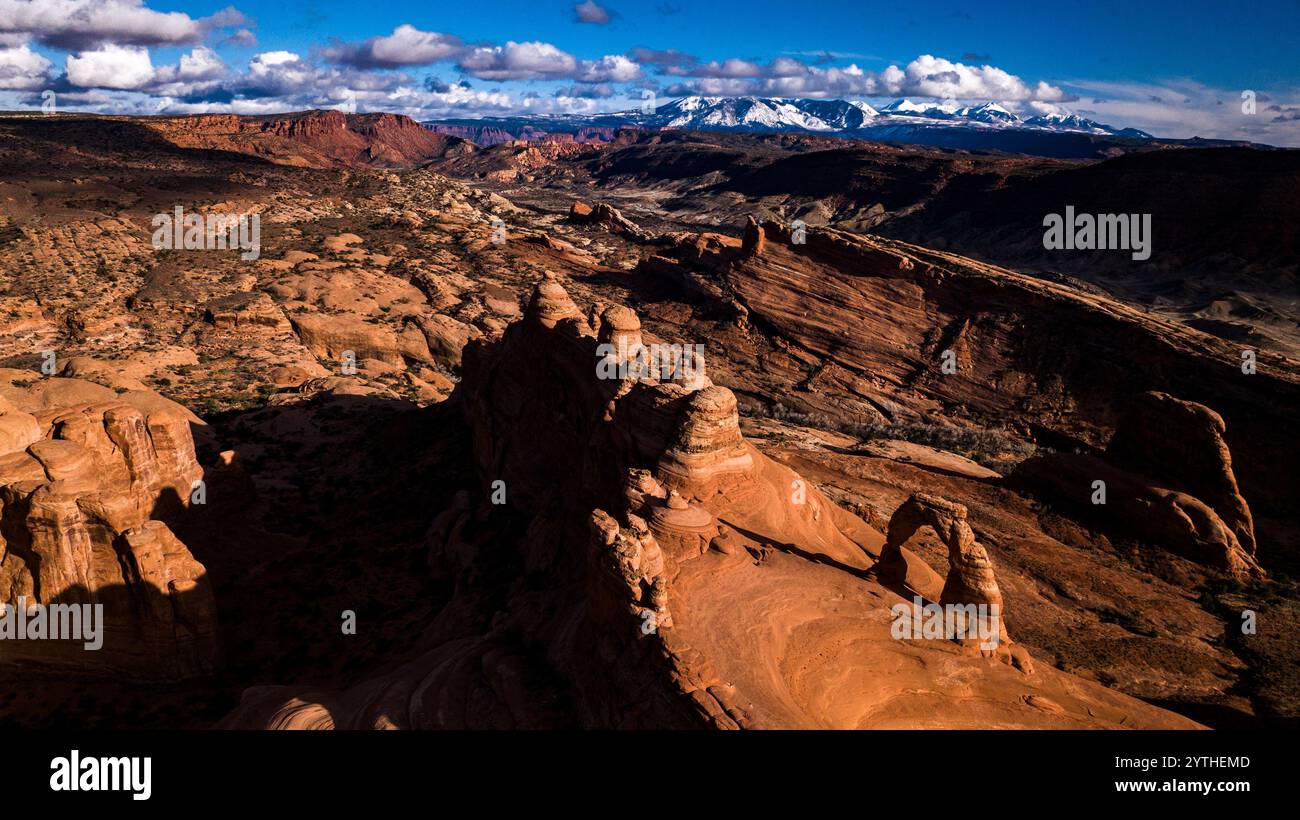 MARCH 2024, ARCHES NATIONAL PARK, UTAH - Delicate Arch is seen with Red ...