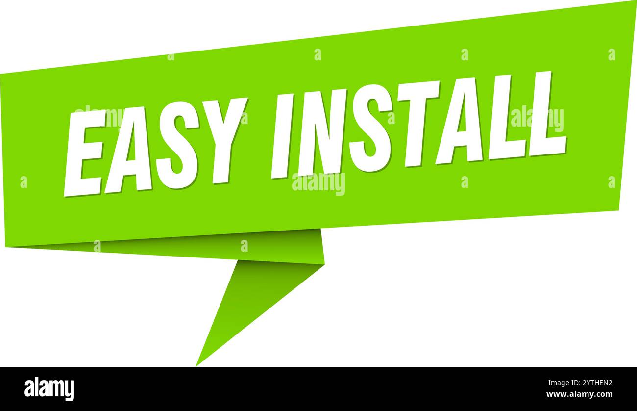 easy install banner. easy install speech bubble, label, sticker, ribbon ...