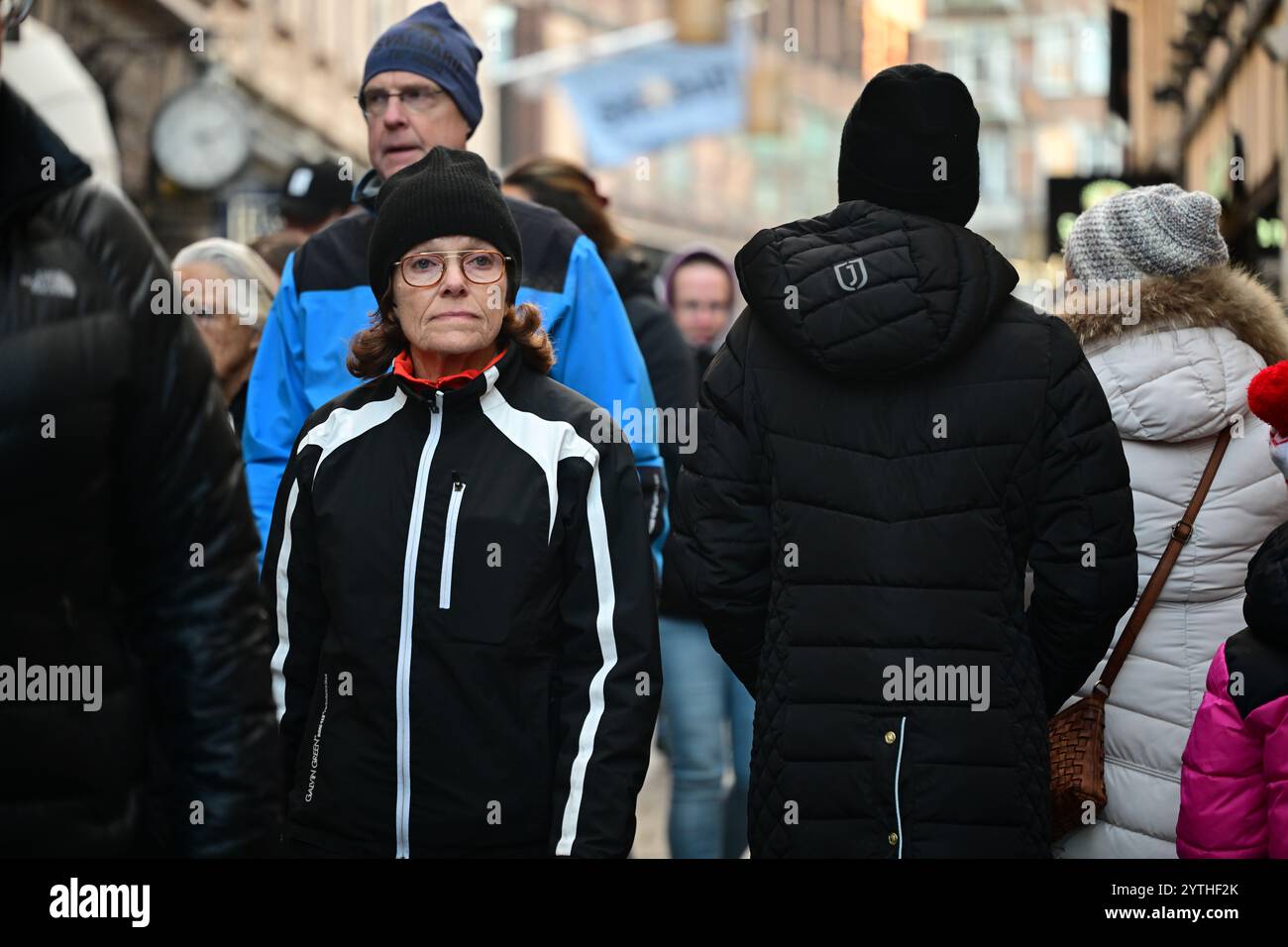 Helsingborg, Skåne, Sweden. December 1 2024. Christmas market. People ...