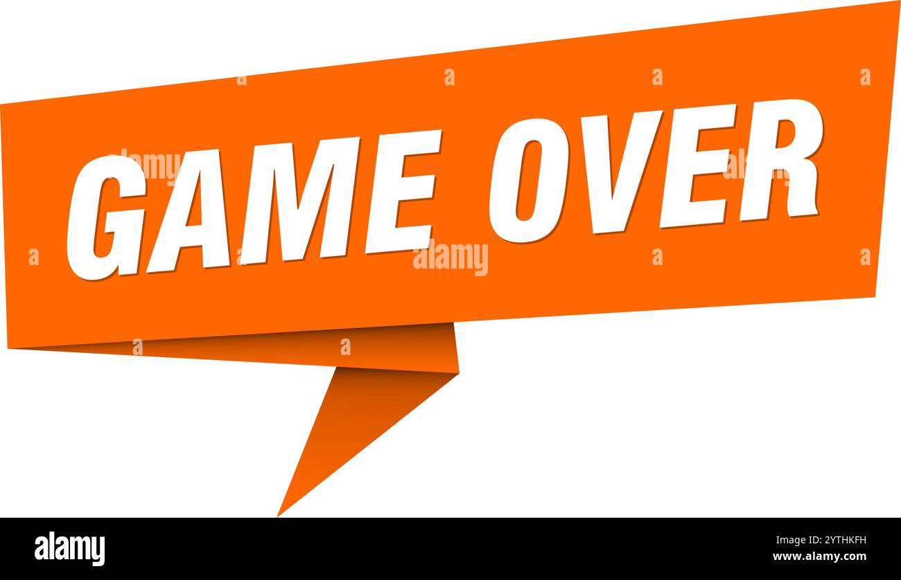 game over banner. game over speech bubble, label, sticker, ribbon, sign ...