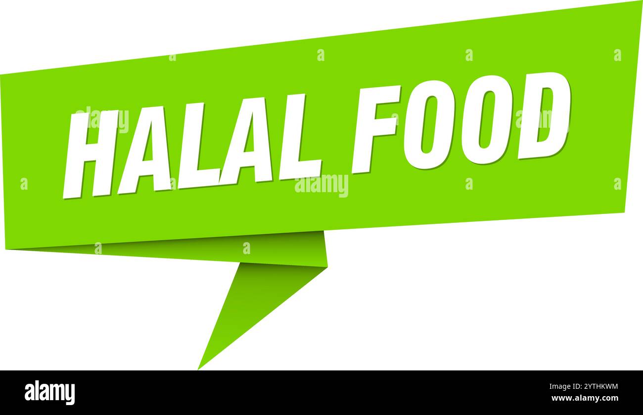 halal food banner. halal food speech bubble, label, sticker, ribbon ...