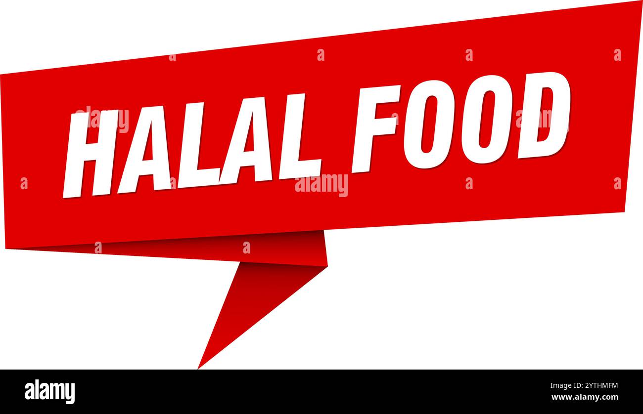 halal food banner. halal food speech bubble, label, sticker, ribbon ...