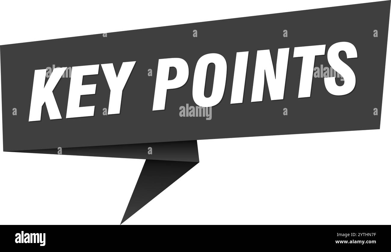 key points banner. key points speech bubble, label, sticker, ribbon ...