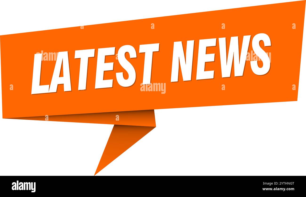 latest news banner. latest news speech bubble, label, sticker, ribbon ...