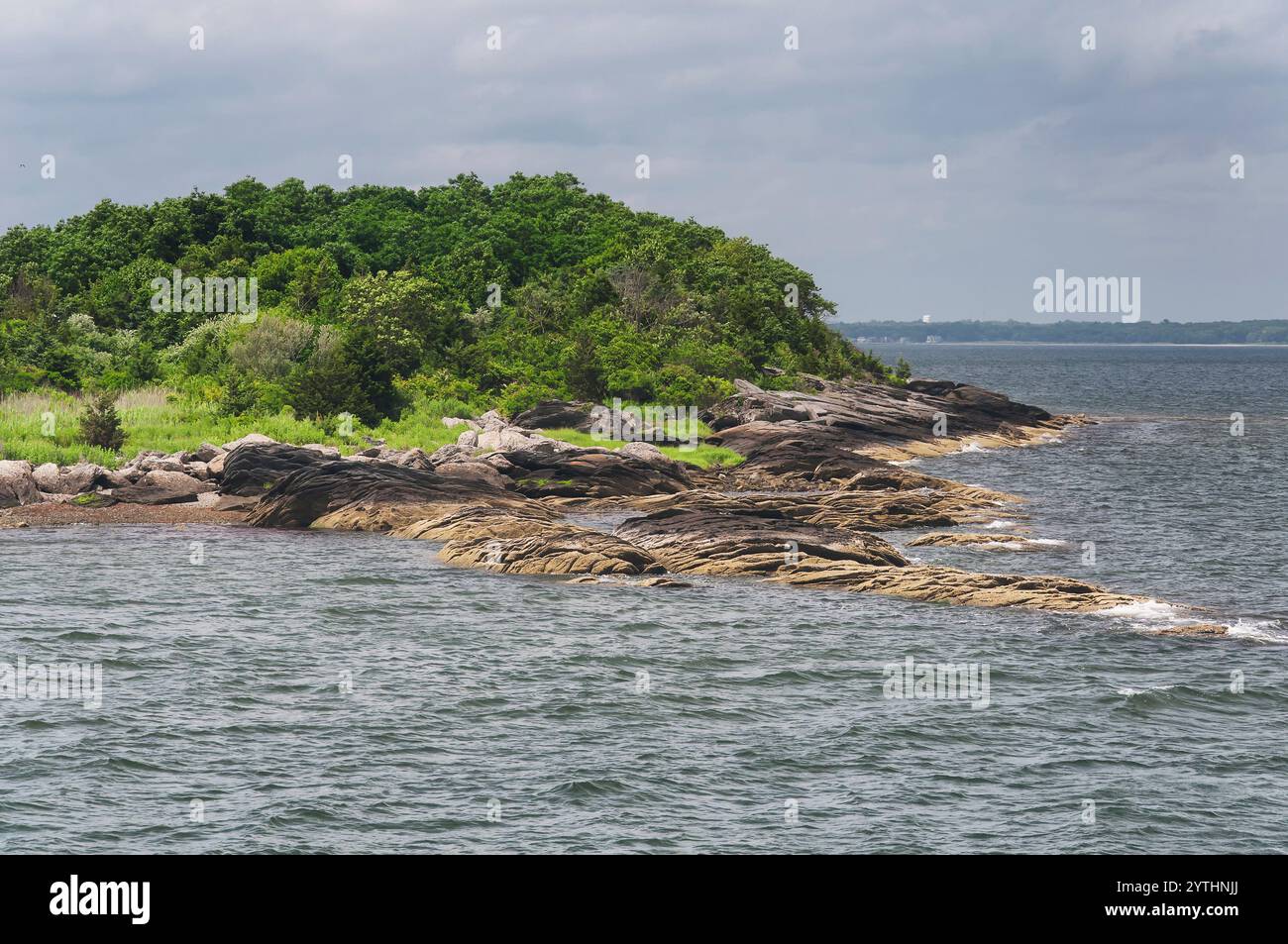 The shoreline within Rocky point state park in Warwick Rhode Island ...