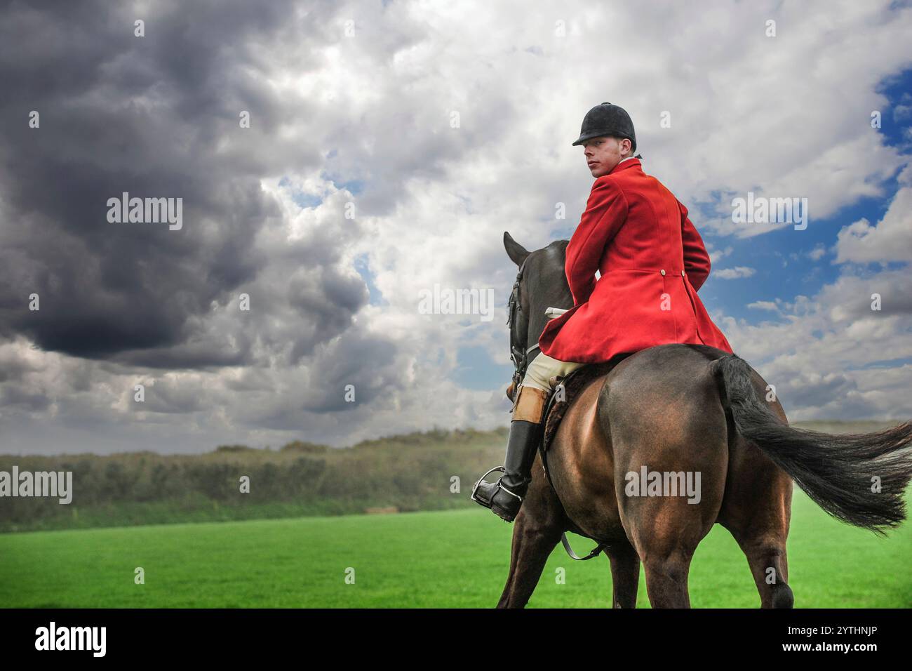 Horse Looking Back At Rider